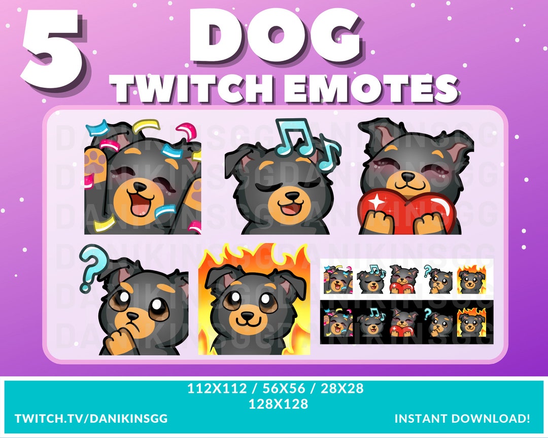5 Cute Dog Twitch Emotes | Rottweiler | Emote Pack | Puppy - Etsy