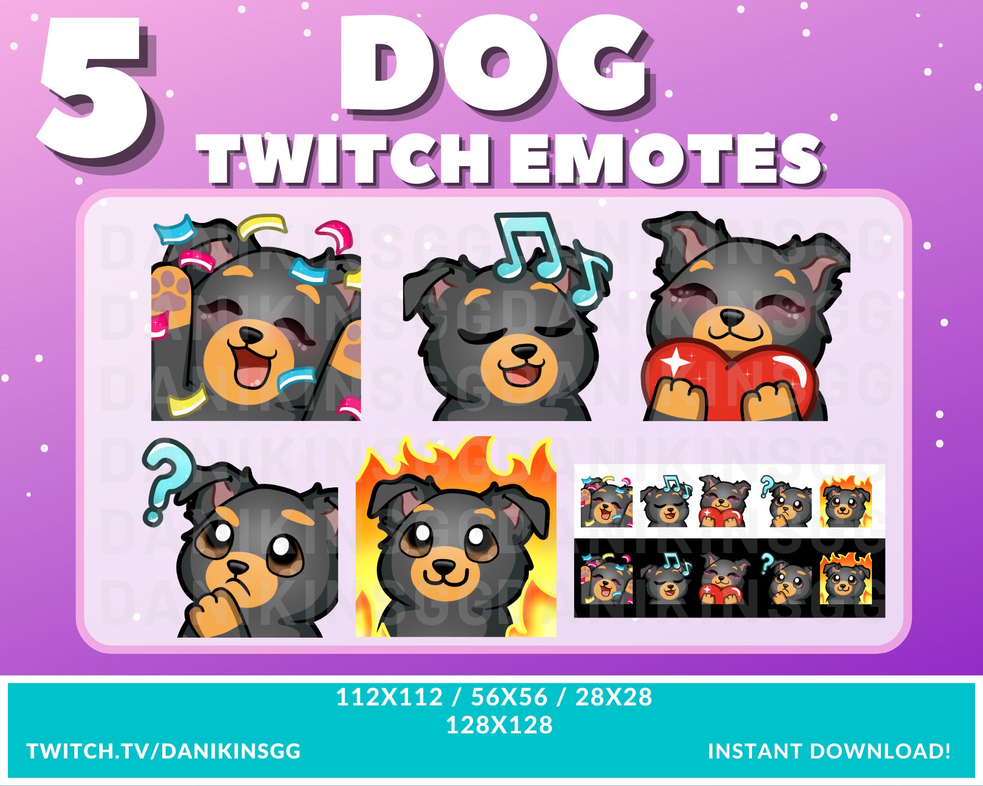 5 Cute Dog Twitch Emotes Rottweiler Emote Pack Puppy - Etsy Singapore