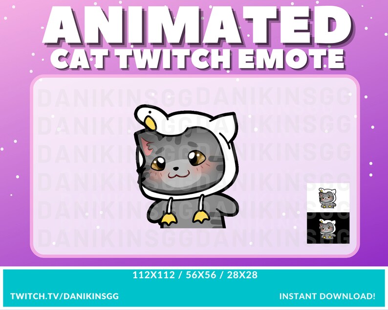 ANIMATED CAT WIGGLE Twitch Emote | Grey Cat | Cute Kitty Cat | Wiggle ...