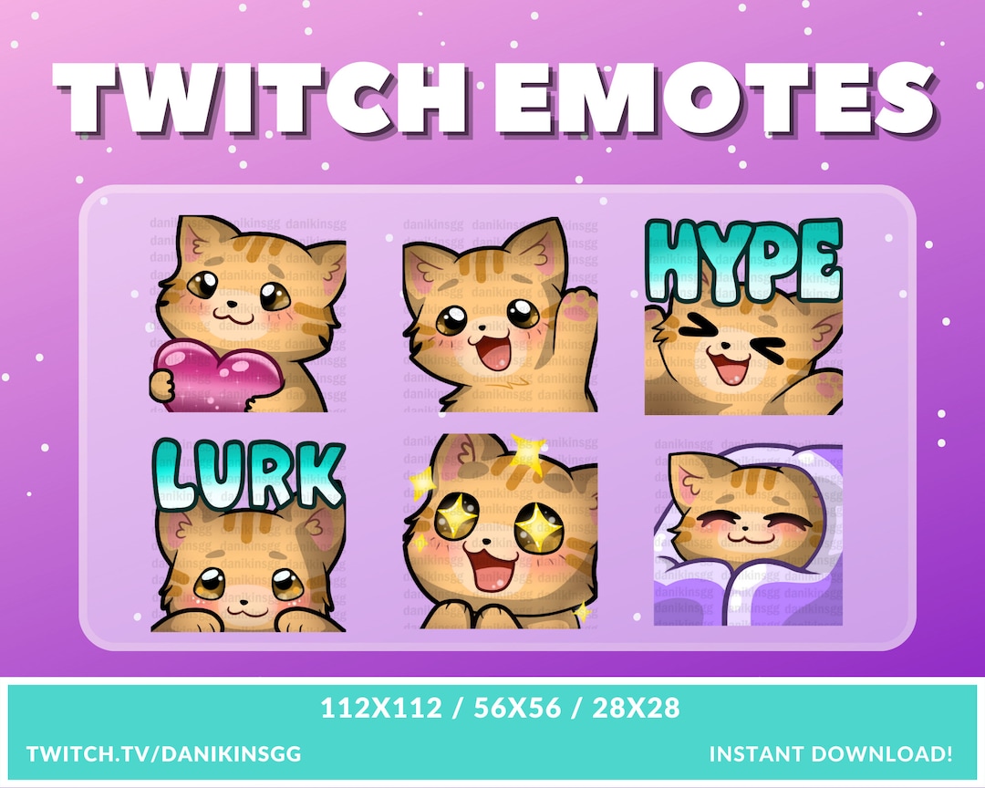 Cute Cat Twitch Emotes | Orange | Cute Kitty Cat | Kitten - Etsy