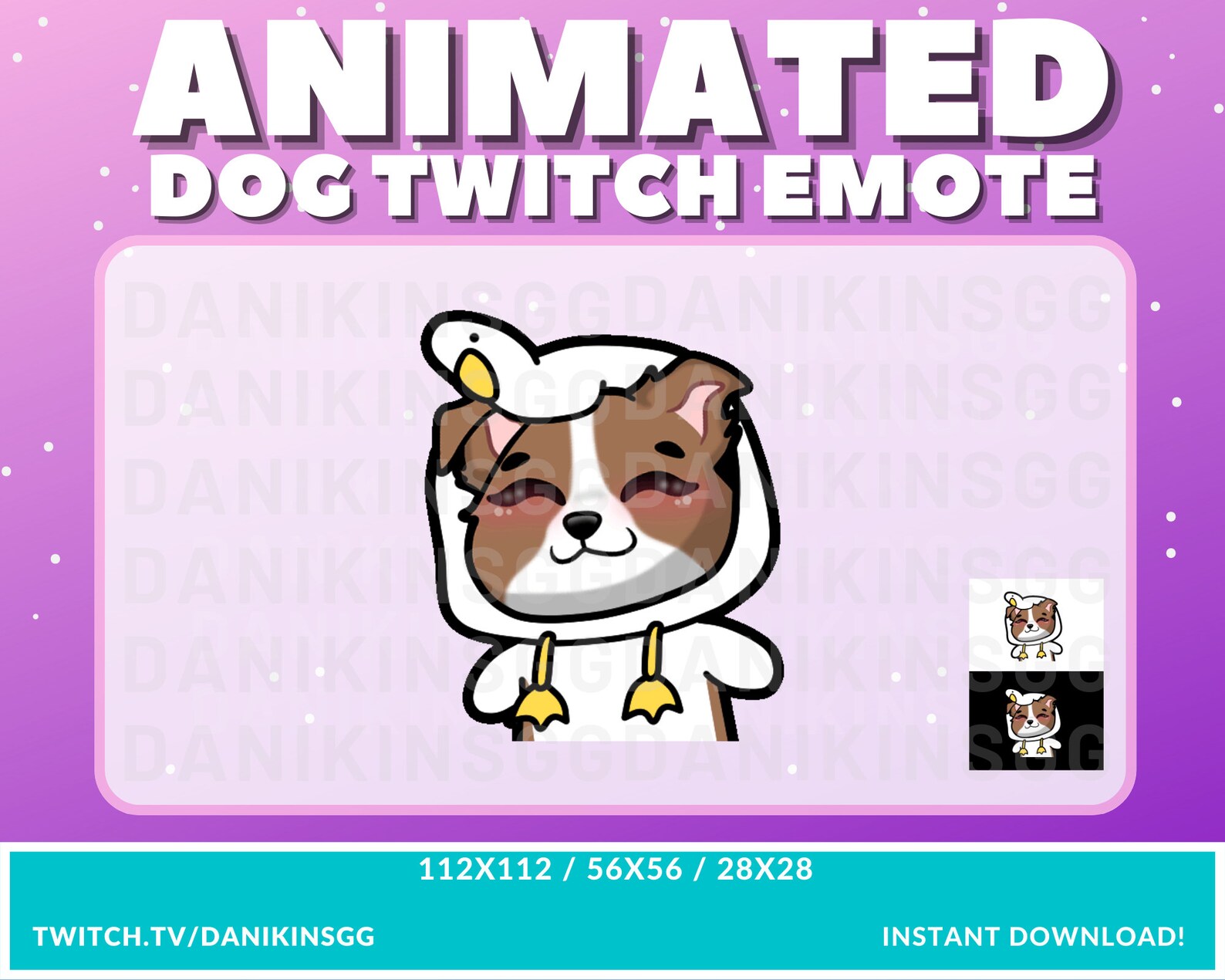 ANIMATED DOG WIGGLE Twitch Emote | Cute Dog | Puppy | Wiggle | Red ...