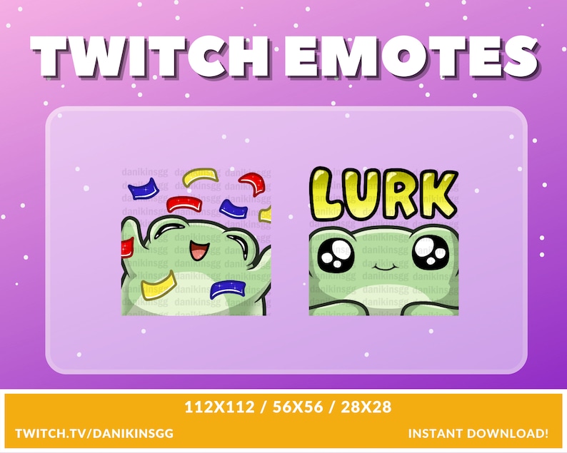 Cute Frog Twitch Emote Pack | Lurk | Hype | Peepo | Pepe - Etsy