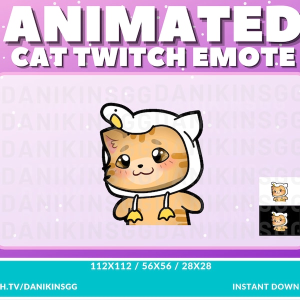Twitch emote cat animated - Etsy Nederland
