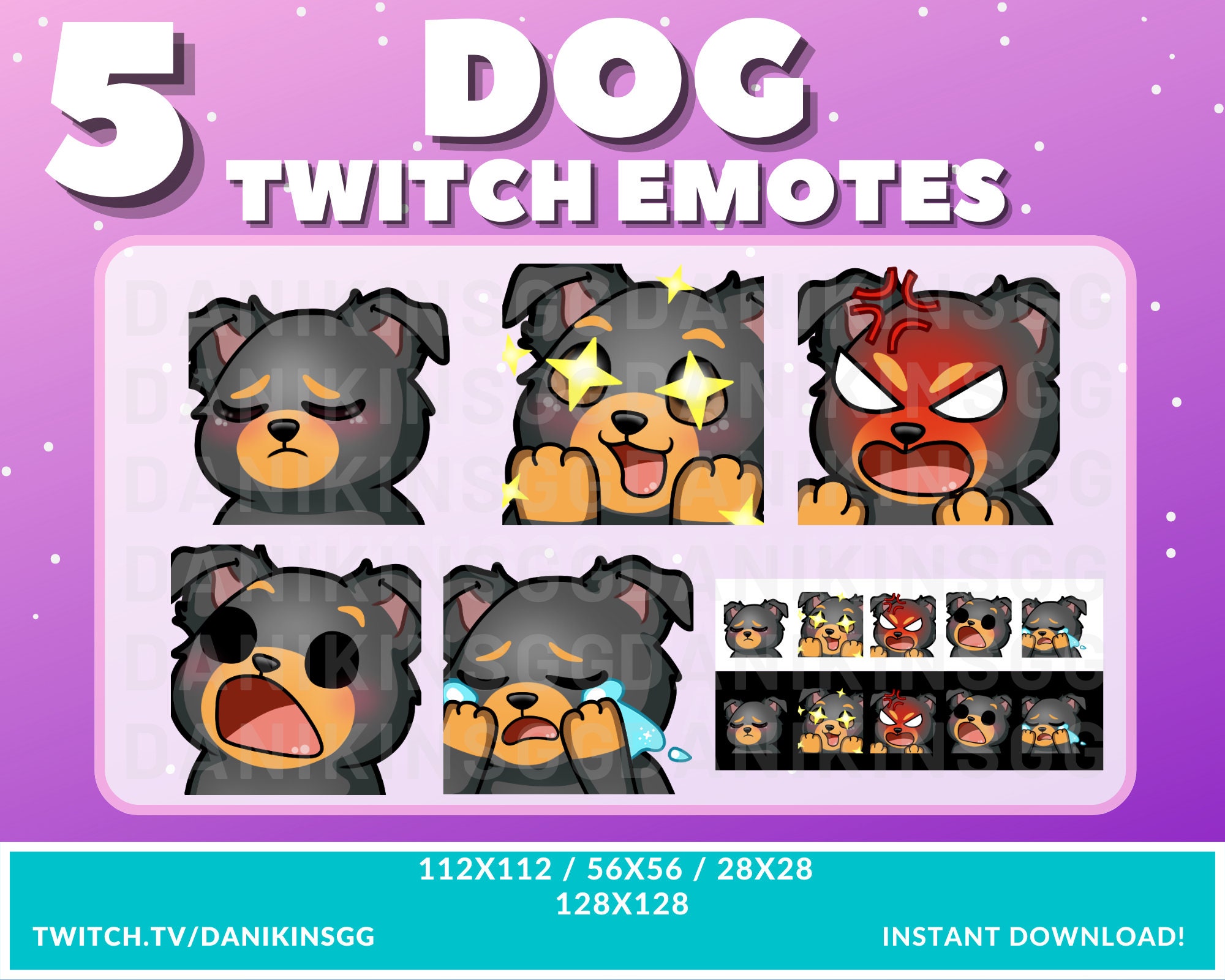5 Cute Dog Twitch Emotes | Rottweiler | Emote Pack | Puppy - Etsy Canada