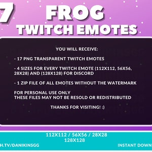 17 Cute Frog Twitch Emotes | Emote Pack | Cute Frog | Text Emotes ...