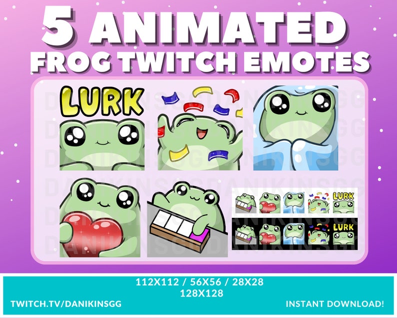 ANIMATED & NON-ANIMATED | 5 Cute Frog Twitch Emotes | Twitch + Discord ...