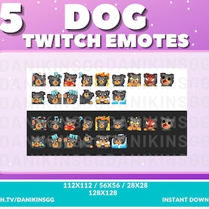 15 Cute Dog Twitch Emotes | Rottweiler | Emote Pack | Puppy - Etsy