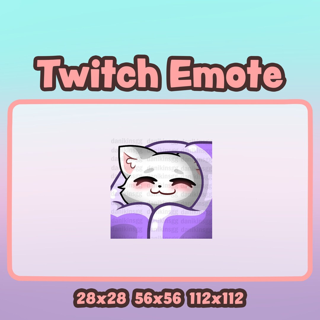 Cute Cat Twitch Emote Cozy White Cute Kitty Cat Kitten - Etsy