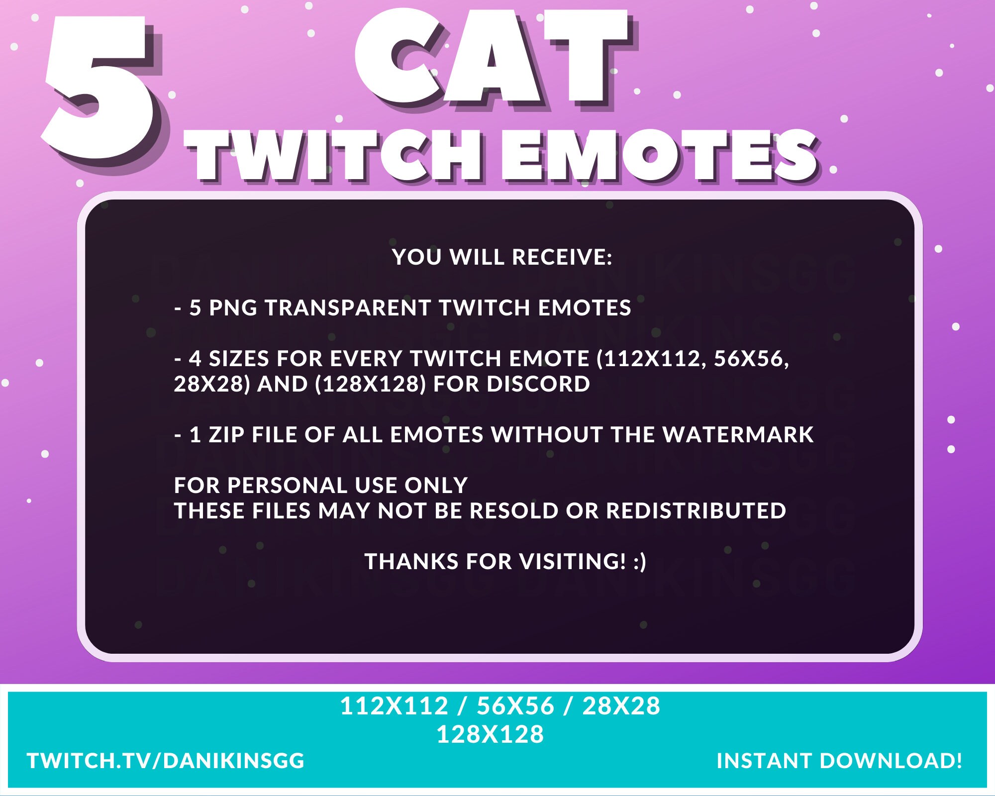 5 Cute Cat Twitch Emotes | Grey | Emote Pack | Kitty Cat Kitten Ban GG ...