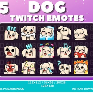 15 Cute Dog Twitch Emotes | Golden Retriever | Emote Pack | Puppy - Etsy