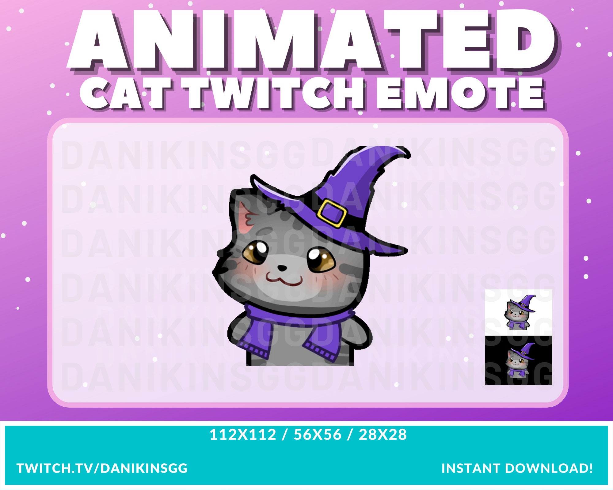 ANIMATED CAT WIGGLE Twitch Emote Grey Cat Cute Kitty Cat Wiggle Emote ...