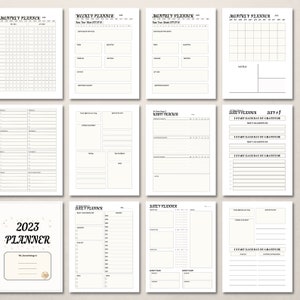 Canva Planner 2023 Editable Templates Neutral Color Planner - Etsy