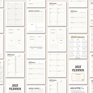 Canva Planner 2023 Editable Templates, Neutral Color Planner Printable ...