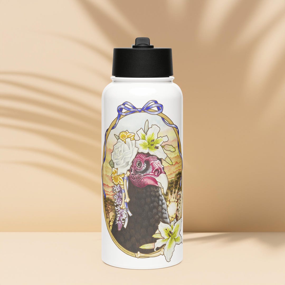 Turkey Vulture Stainless Steel Water Bottle With a Straw Lid - Etsy