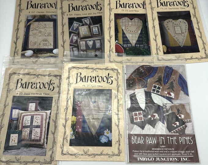 Bareroots Patterns Sewing Patterns Gifts ETC LOT of 7 Patterns - Etsy