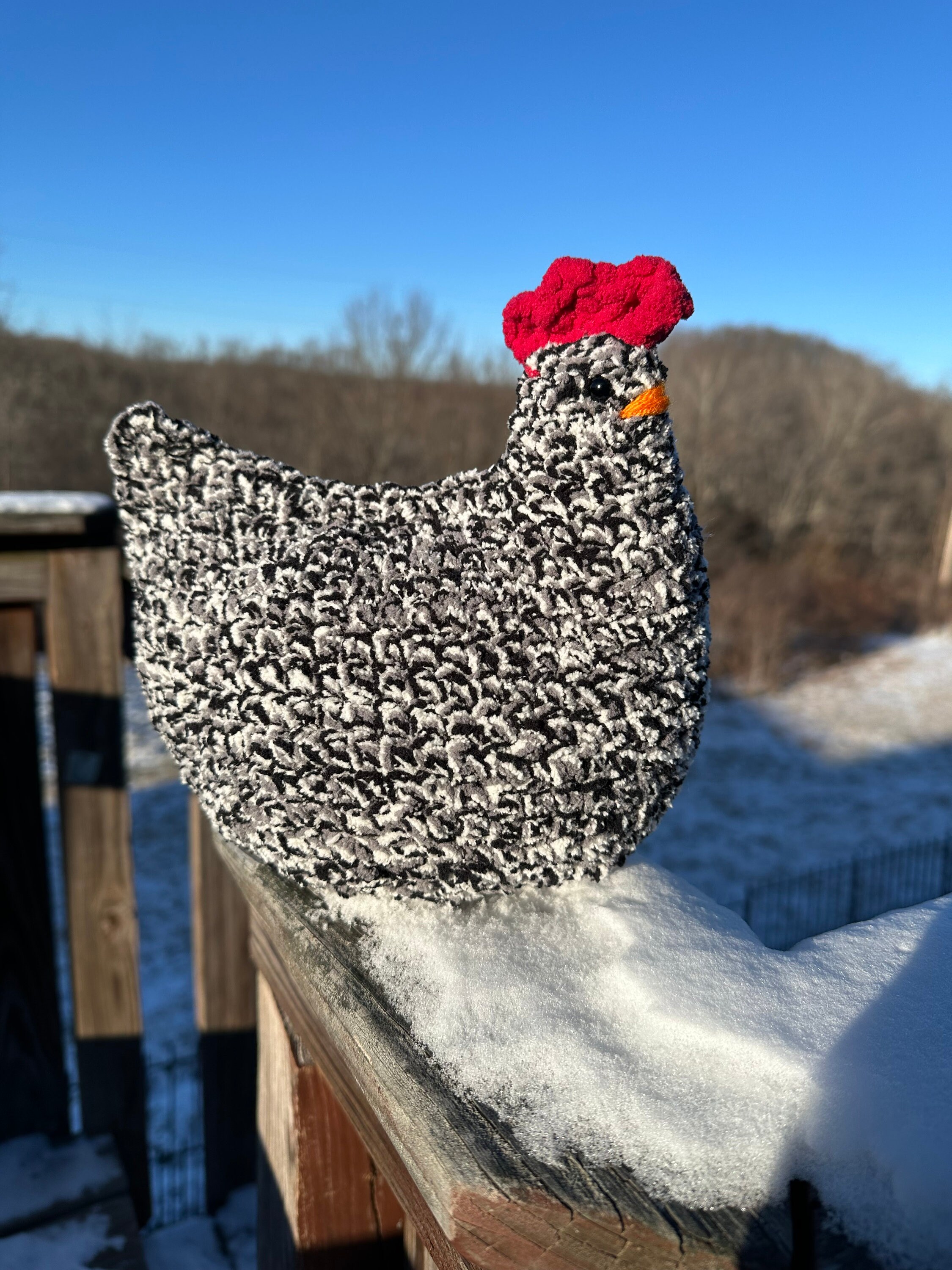 Farm House Crochet Chicken Plush | Speckled Chicken Plushie | Amigurumi ...