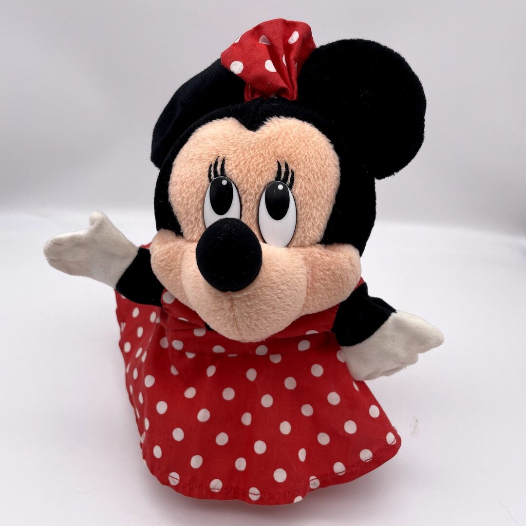 Vintage Mattel 1993 Minnie Mouse Hand Puppet Polka Dot Dress 10 - Etsy