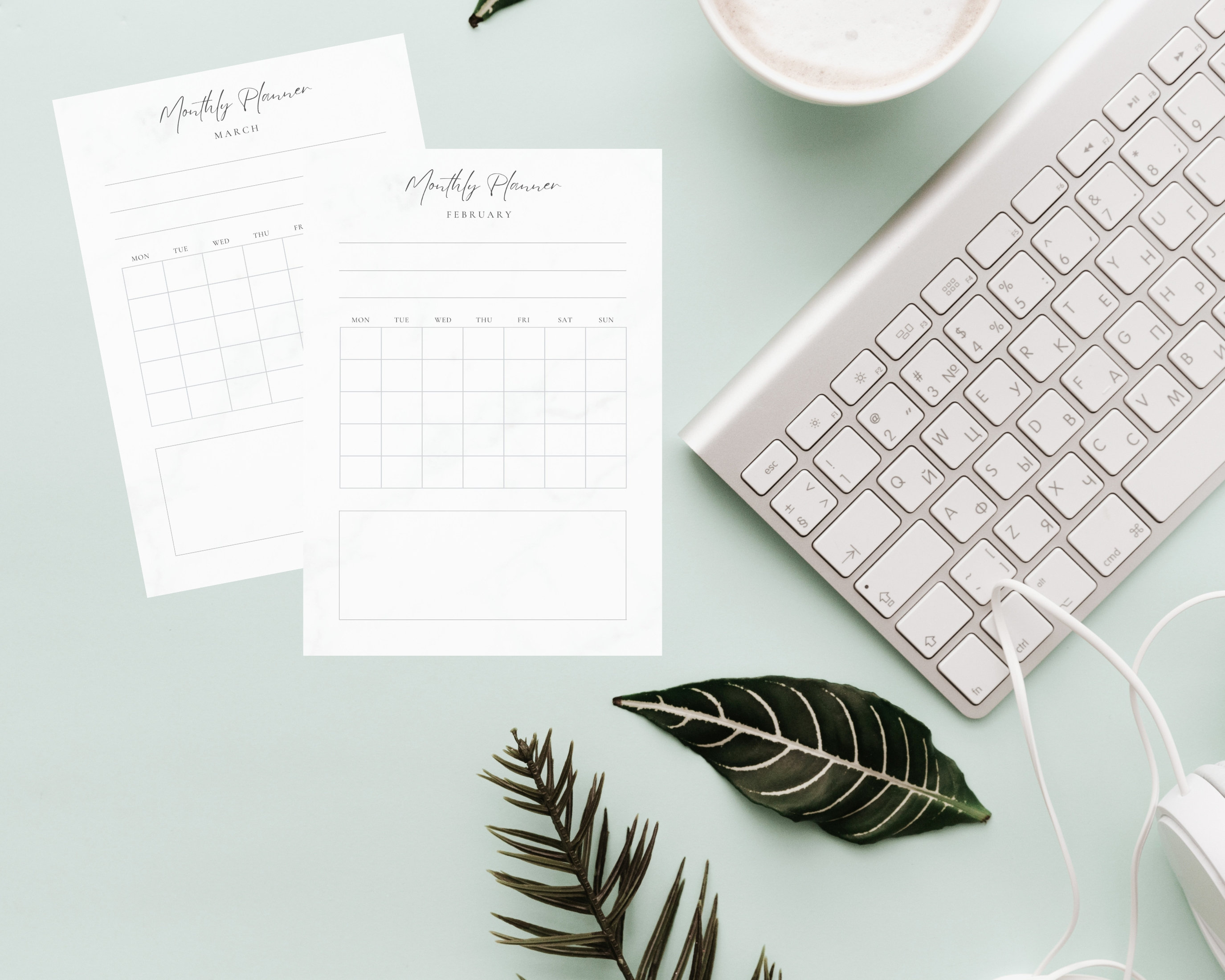 Monthly Planner Printable | Monday and Sunday Start | Fillable | A4 ...