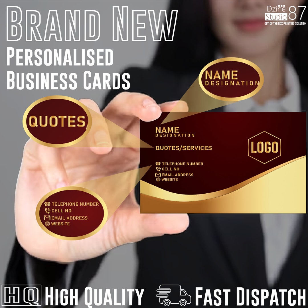 Business Card Personalised Printed Full Colour Double Side 350/400gsm ...