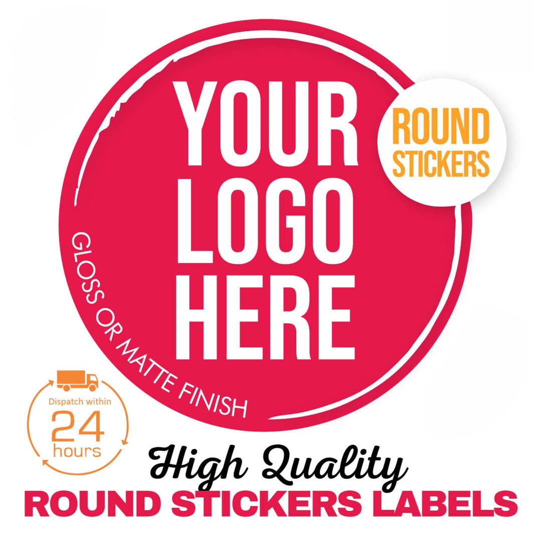 Personalised Round Printed Stickers Custom Logo Labels Busiiness Gloss ...