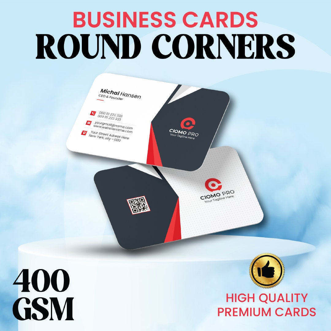 Rounded Corners Business Cards Printed Colour 400GSM Printing Business ...
