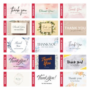 Thank You for Your Purchase/order Cards Small Business Card 400gsm, 20/ ...