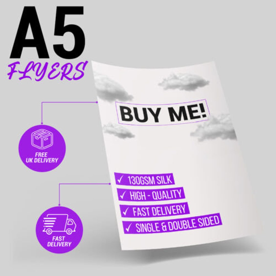 A5 Flyers Leaflets Full Colour Single or Double Sided 130gsm Silk ...