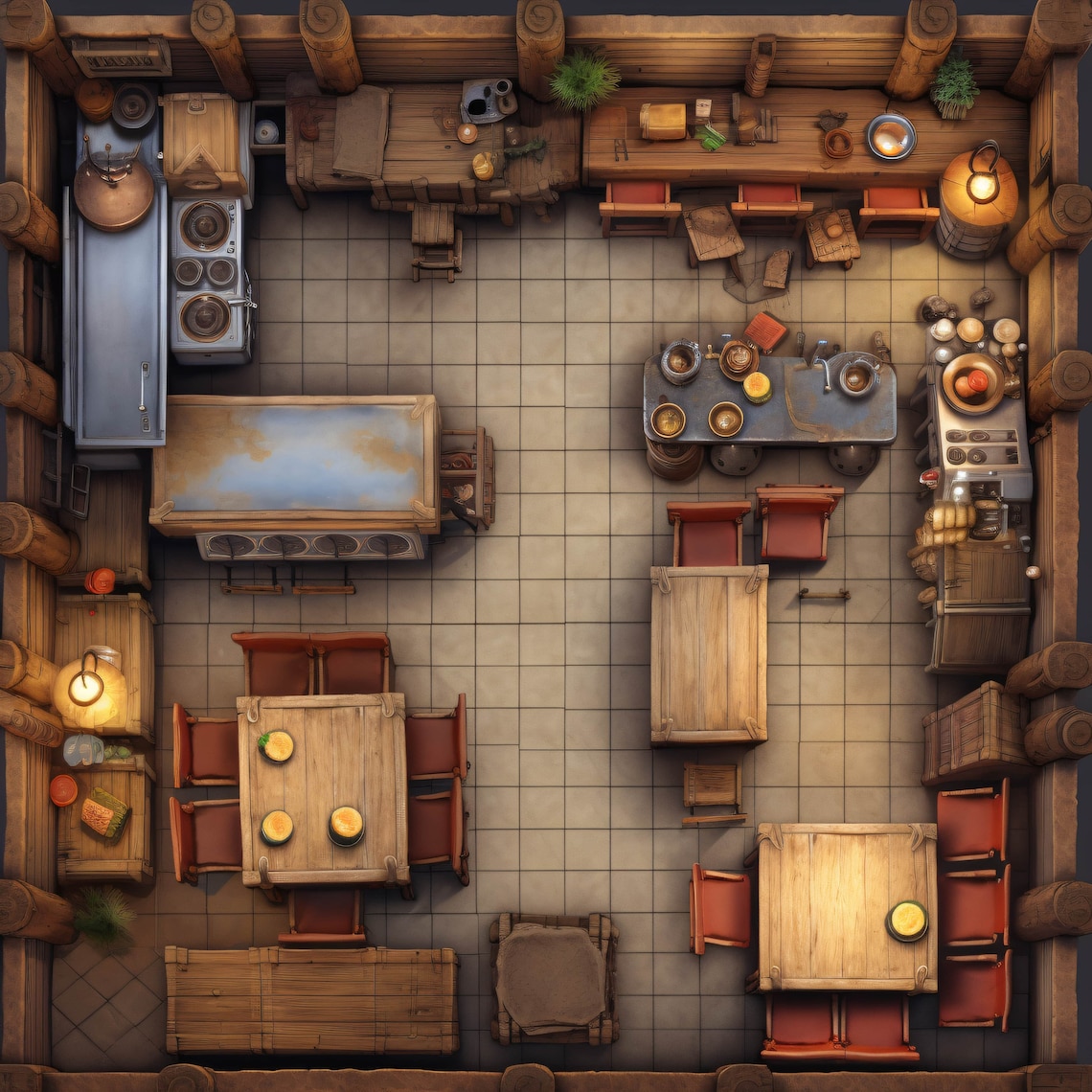 10 Tavern Battle Maps, Dnd Battle Map, Pathfinder, D&D, Battlemap ...