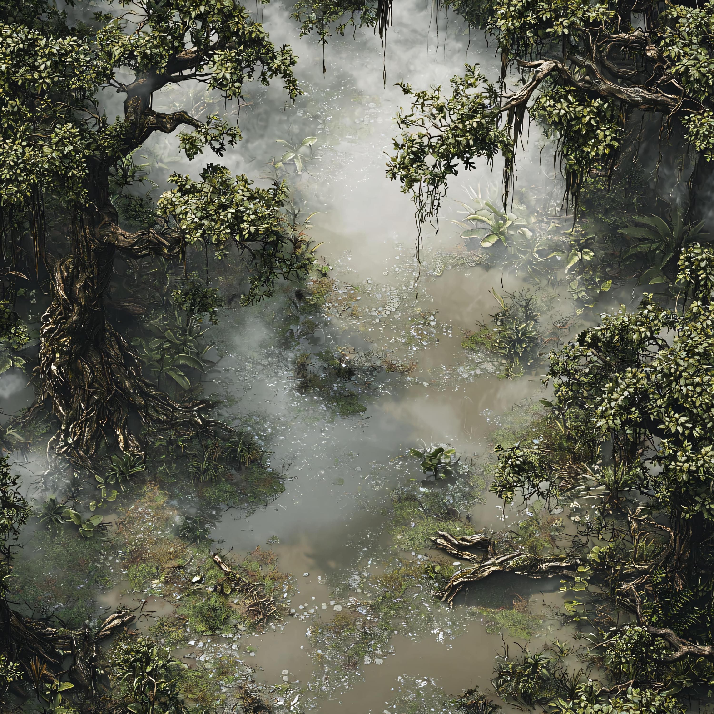 10 Swamp Battle Maps 3, Dnd Battle Map, Pathfinder, D&D, Battlemap ...