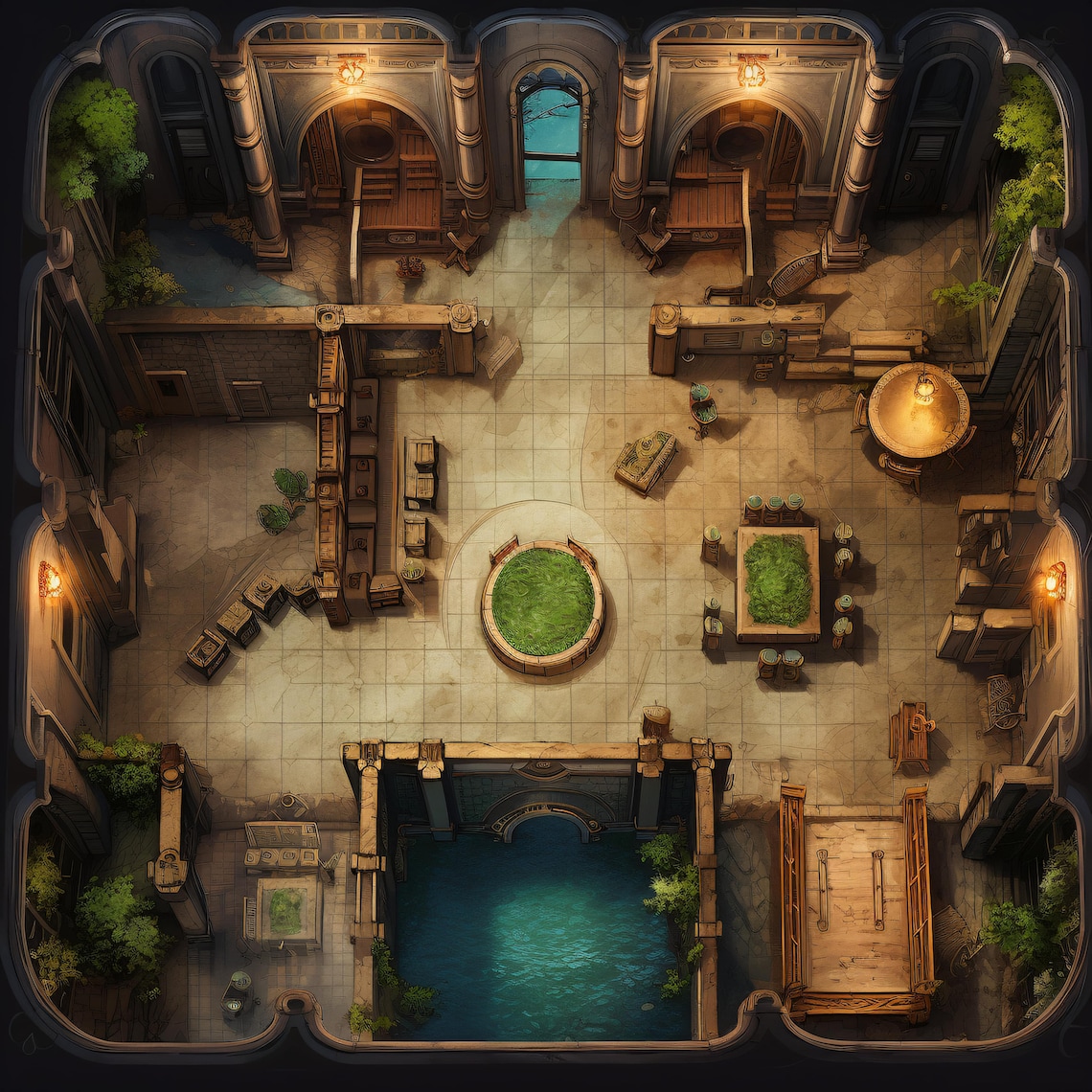 14 Temple Interior Battle Maps, Dnd, Pathfinder, D&D, Battlemap ...