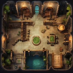 14 Temple Interior Battle Maps, Dnd, Pathfinder, D&D, Battlemap ...