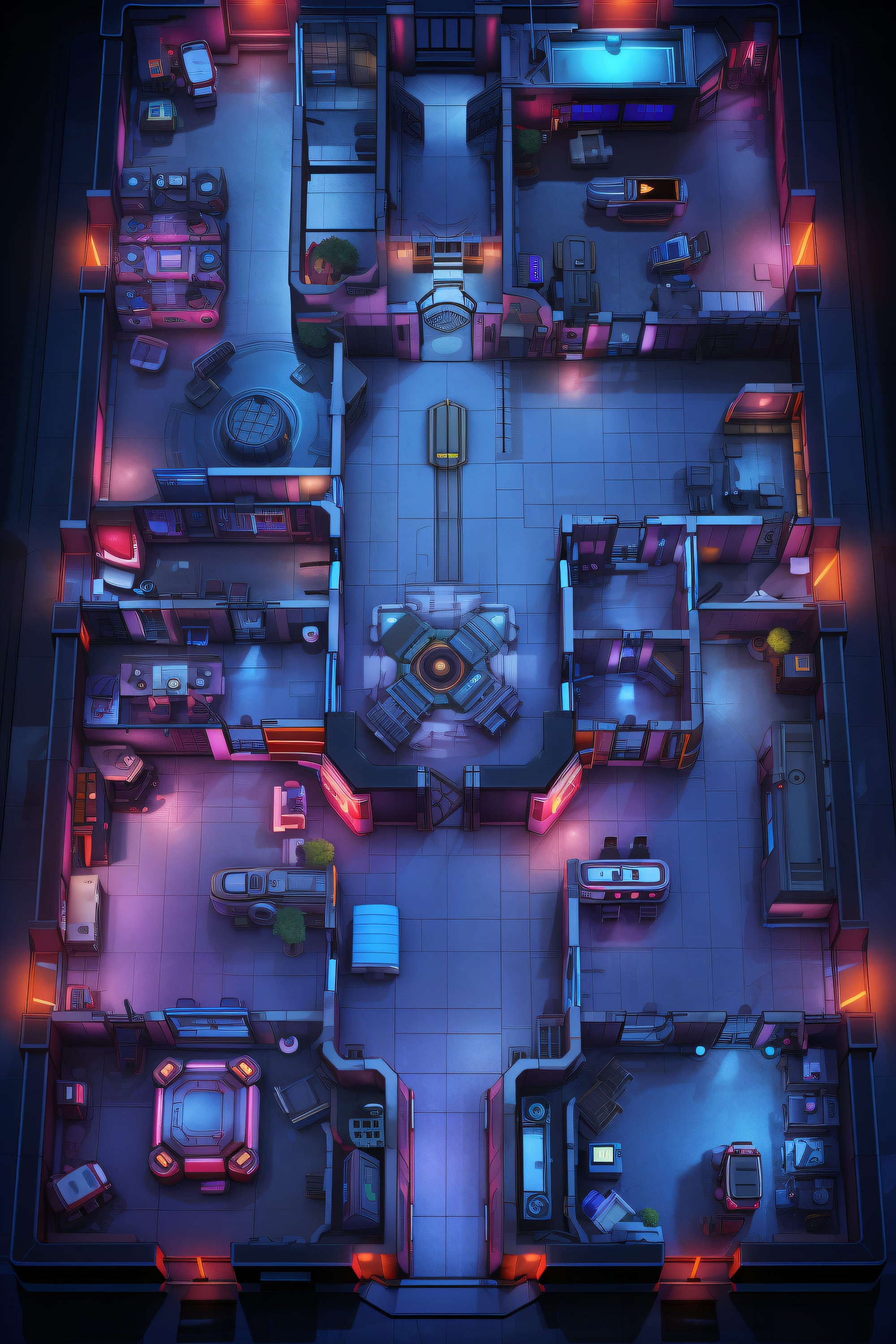 12 Cyberpunk Corpo Office Battlemaps, Sci Fi, Dnd Battle Map, Cyberpunk, D&D, Shadowrun, Roll20 ...