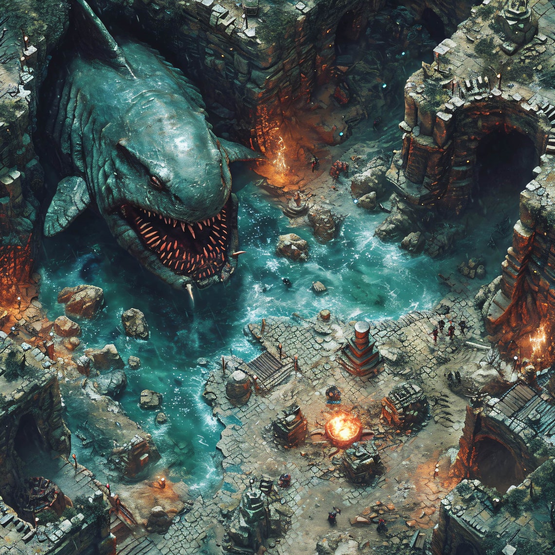 11 Water Temple Battle Maps, Golden Temple, Dnd Battle Map, Pathfinder ...