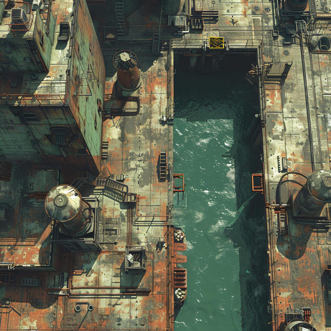 10 Cyberpunk Refinery Battlemaps, Sci Fi, Cyberpunk, D&D, Shadowrun ...