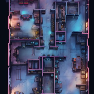 12 Cyberpunk Corpo Office Battlemaps, Sci Fi, Dnd Battle Map, Cyberpunk ...