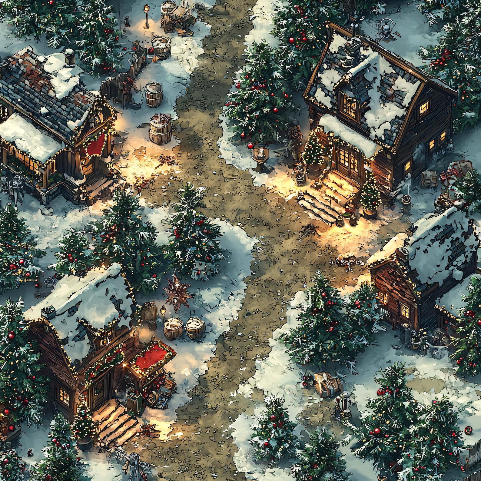 10 More Christmas / Holiday Battle Maps, Pathfinder, D&D, Dungeons and ...