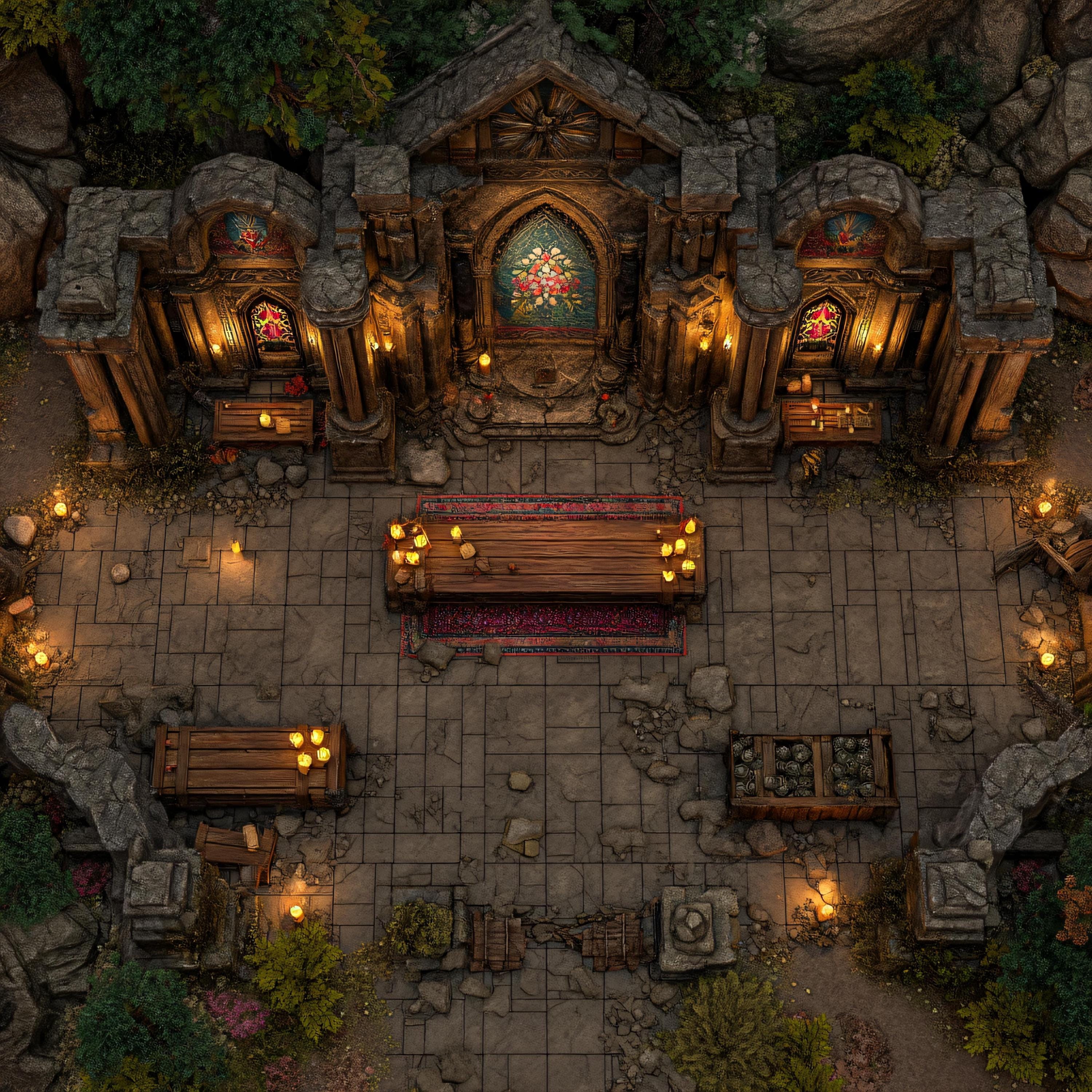 10 Gridless Elemental Shrine Battle Maps | VTT Pack for Dnd, Pathfinder ...