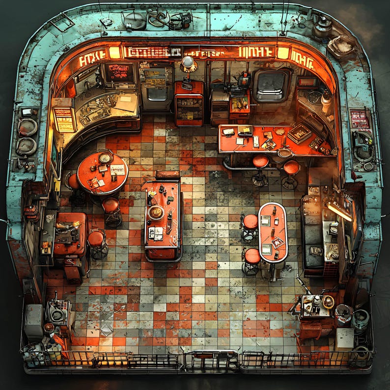 10 Cyberpunk Market Battlemaps 2, Sci Fi, Dnd Battle Map, Cyberpunk, D ...