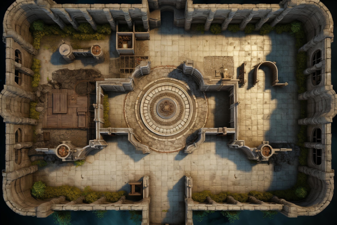 14 Temple Interior Battle Maps, Dnd, Pathfinder, D&D, Battlemap ...