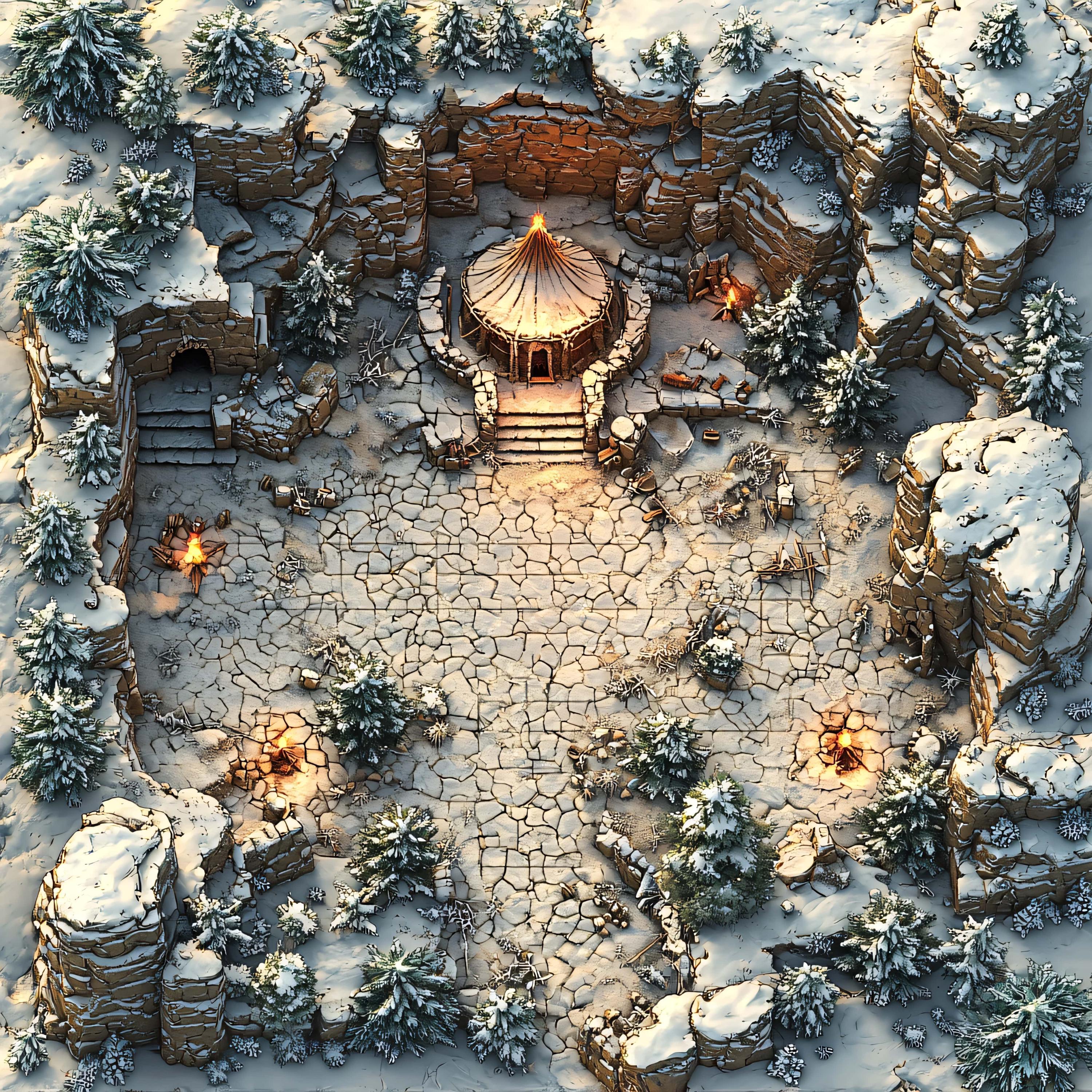 10 Frozen Village Battle Maps, Dnd Battlemap, Pathfinder, D&D, Dungeons ...