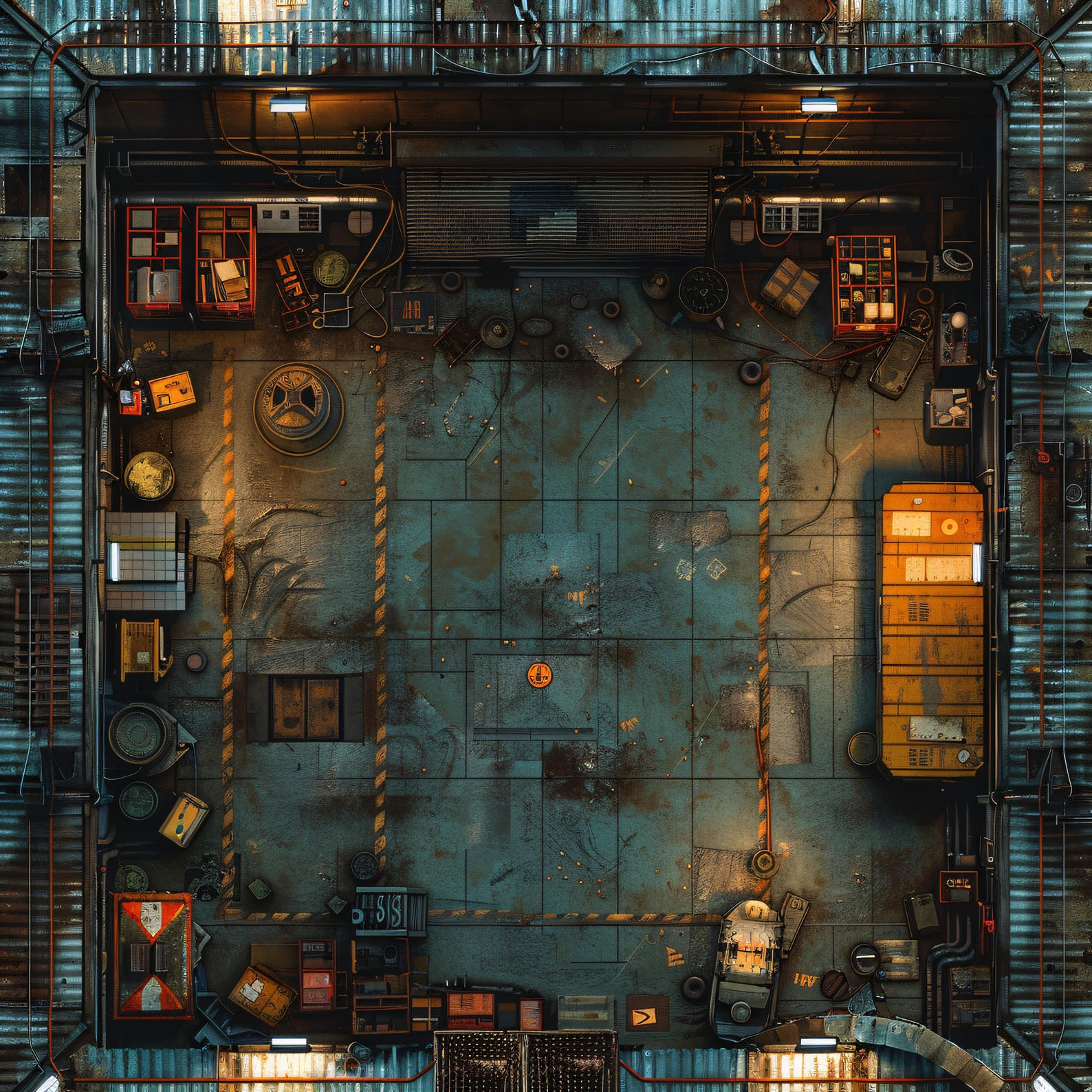 10 Cyberpunk Garage/chop Shop Battlemaps, Sci Fi, Cyberpunk, D&D ...