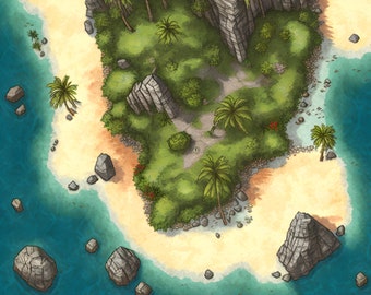 Beach Cove Battle Map, Dnd Battle Map, D&D, Battlemap, Dungeons and ...