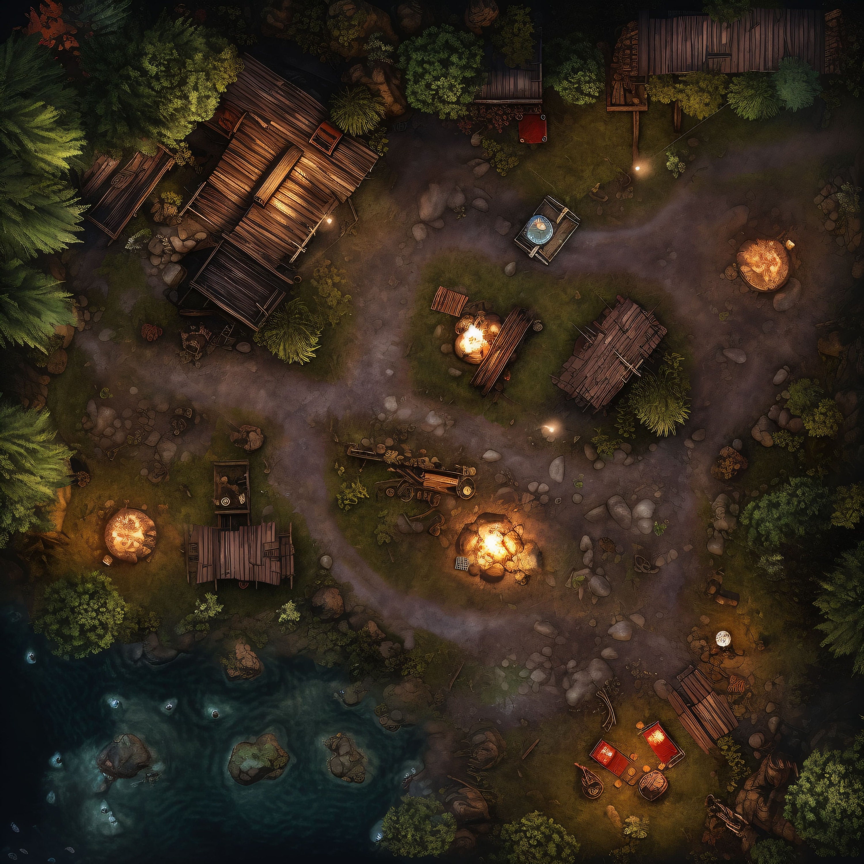 16 Camp Maps, Dnd Battle Map, Pathfinder, D&D, Battlemap, Dungeons and ...