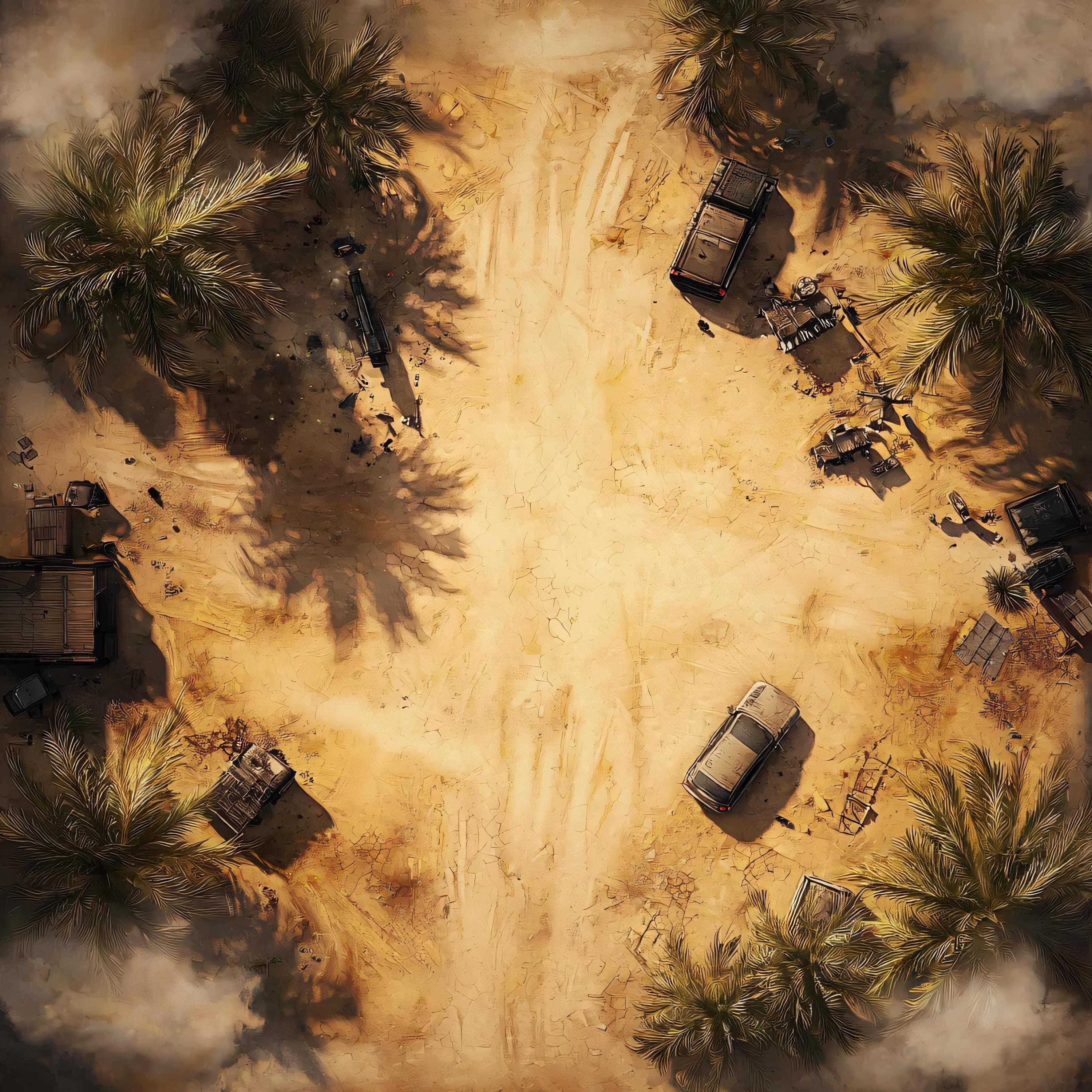 10 More Cyberpunk Badlands / Nomad Battlemaps, Sci Fi, Cyberpunk, D&D ...