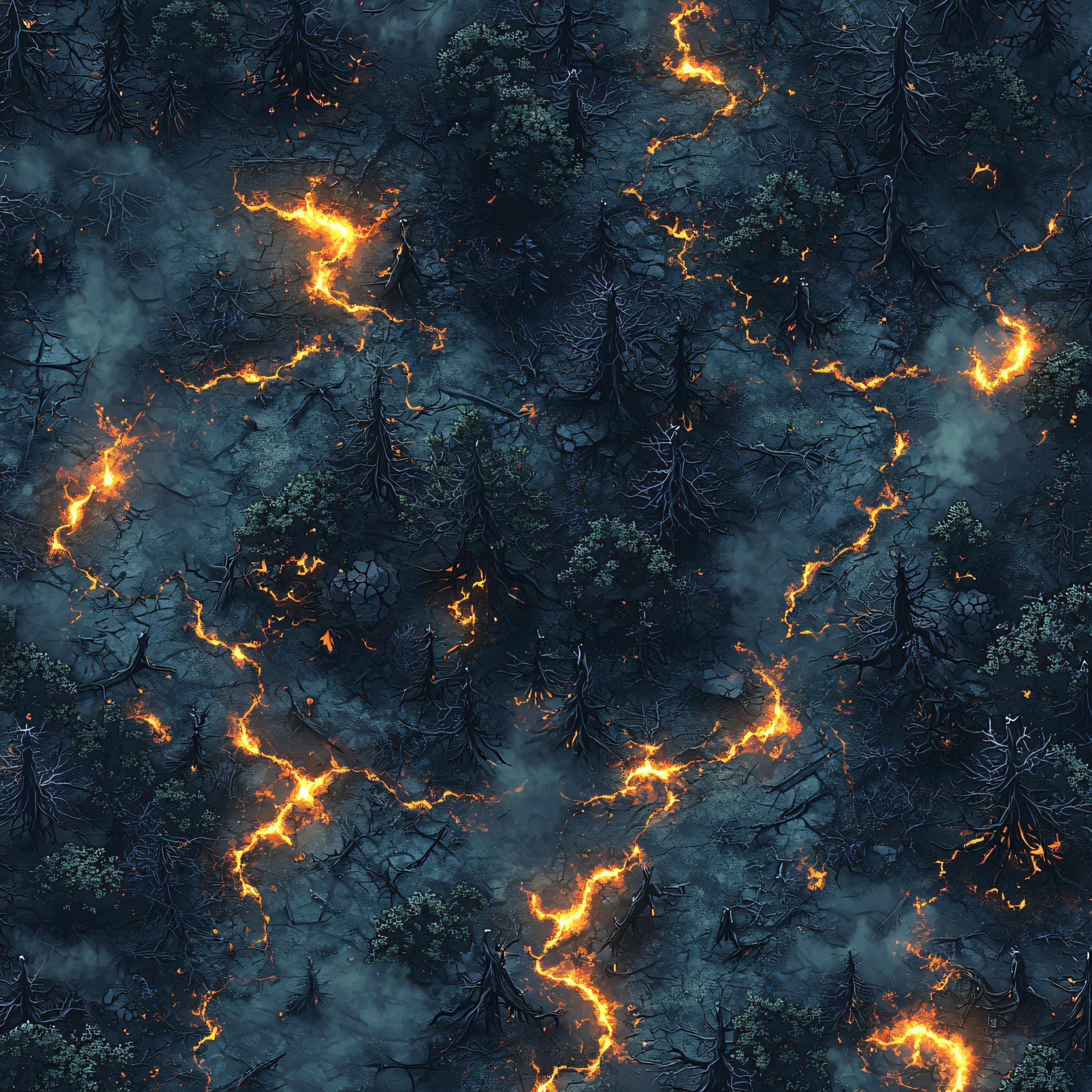 10 Charred Forest Battlemaps, Dnd Battle Map, Pathfinder, D&D ...