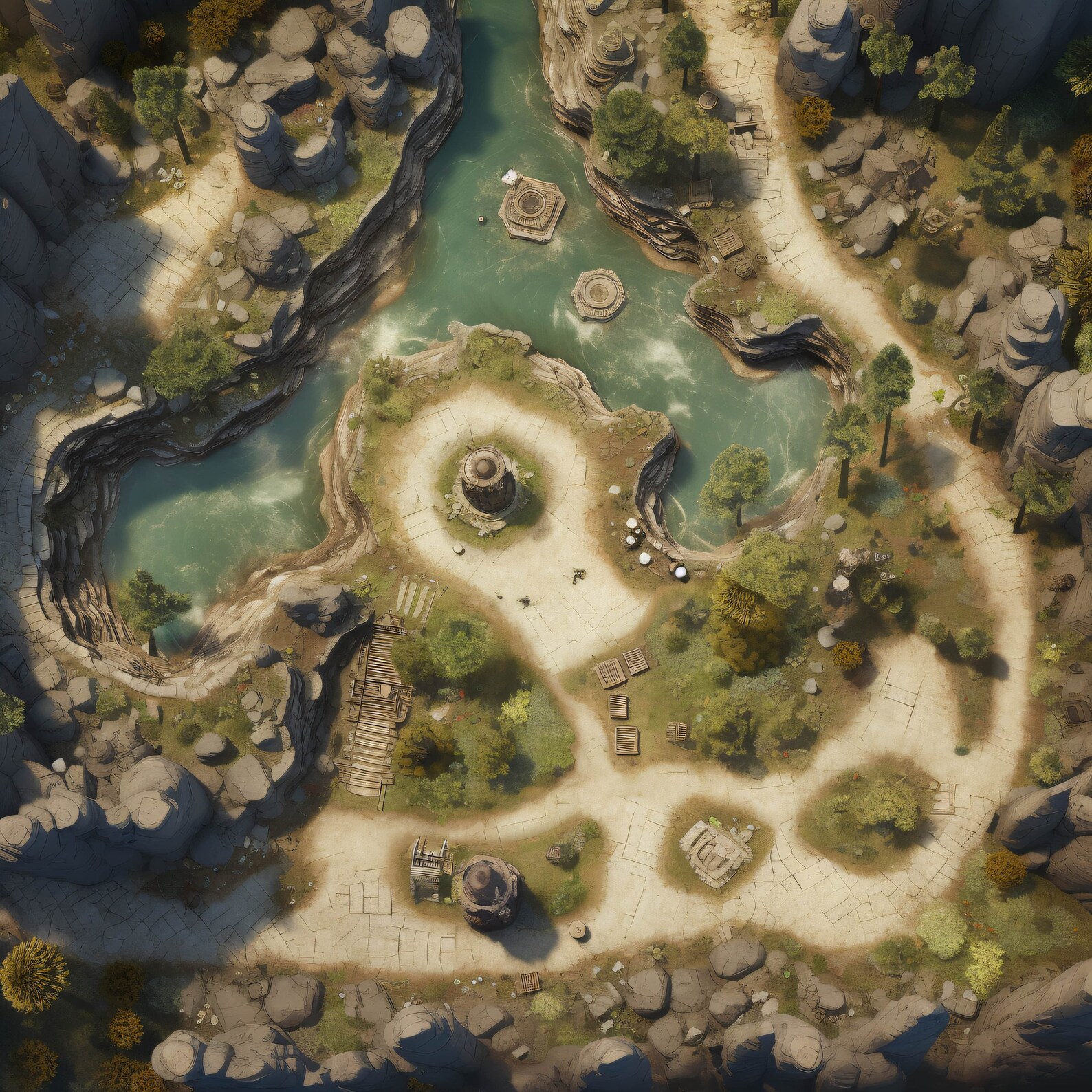 10 Ruin Battle Maps Part 2, Battle Map, Pathfinder, D&D, Battlemap ...