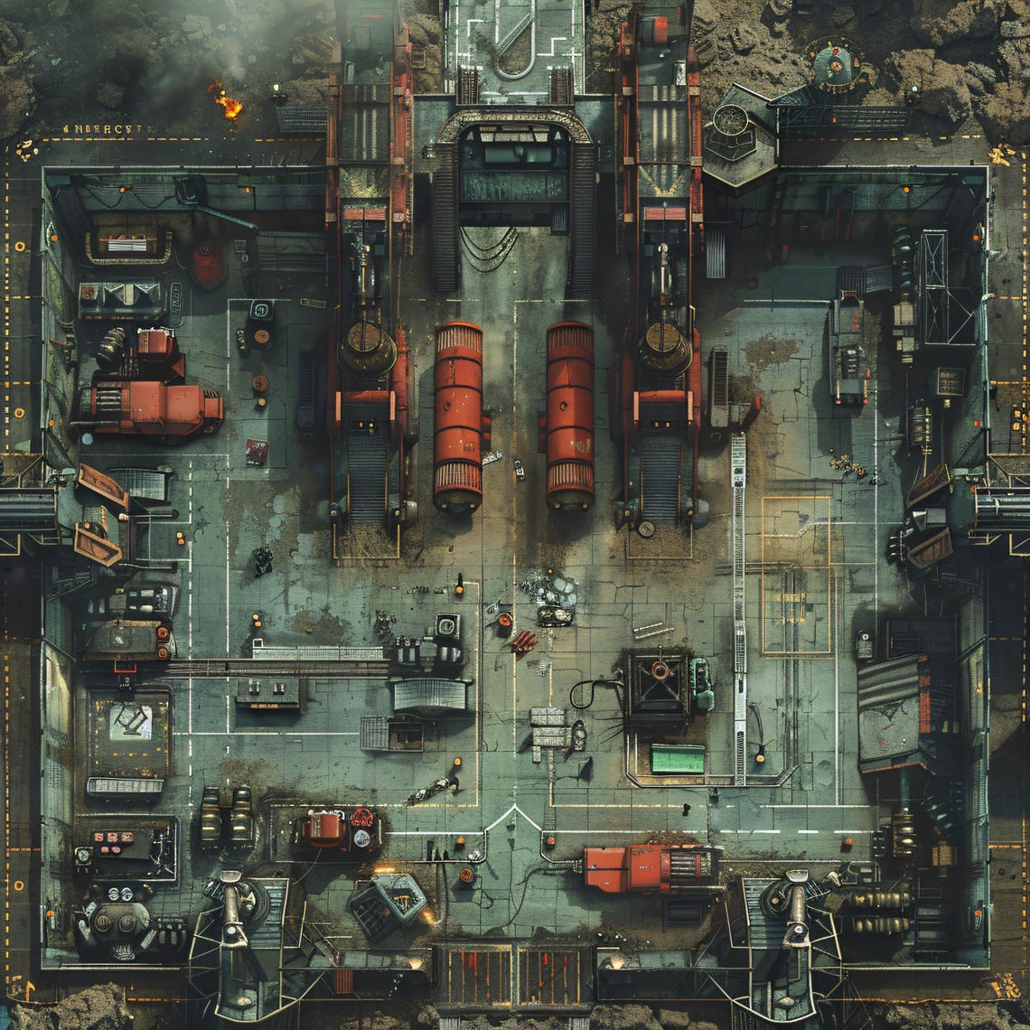 10 Cyberpunk Industry Battlemaps, Sci Fi, Dnd Battle Map, Cyberpunk, D ...