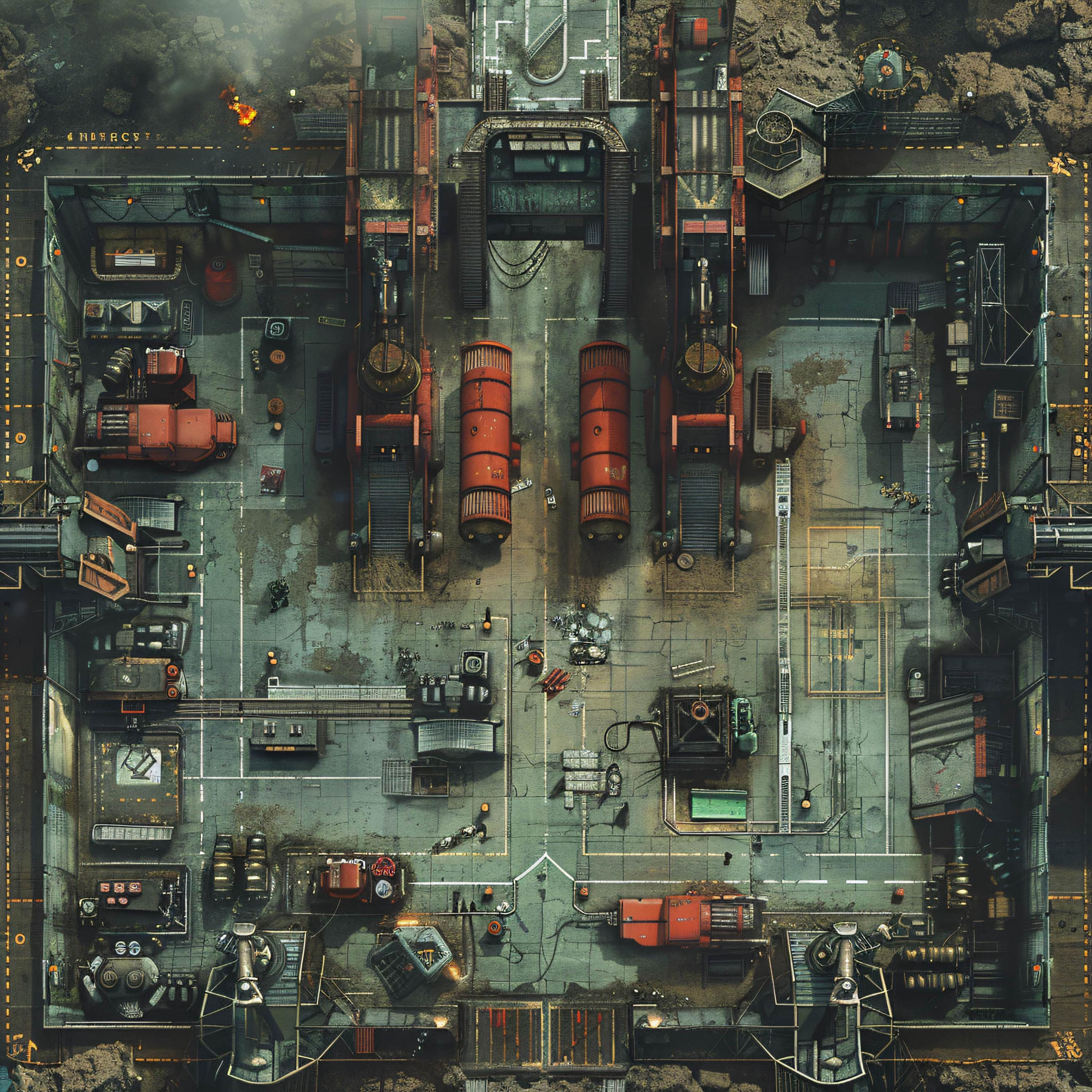 10 Cyberpunk Industry Battlemaps, Sci Fi, Dnd Battle Map, Cyberpunk, D ...