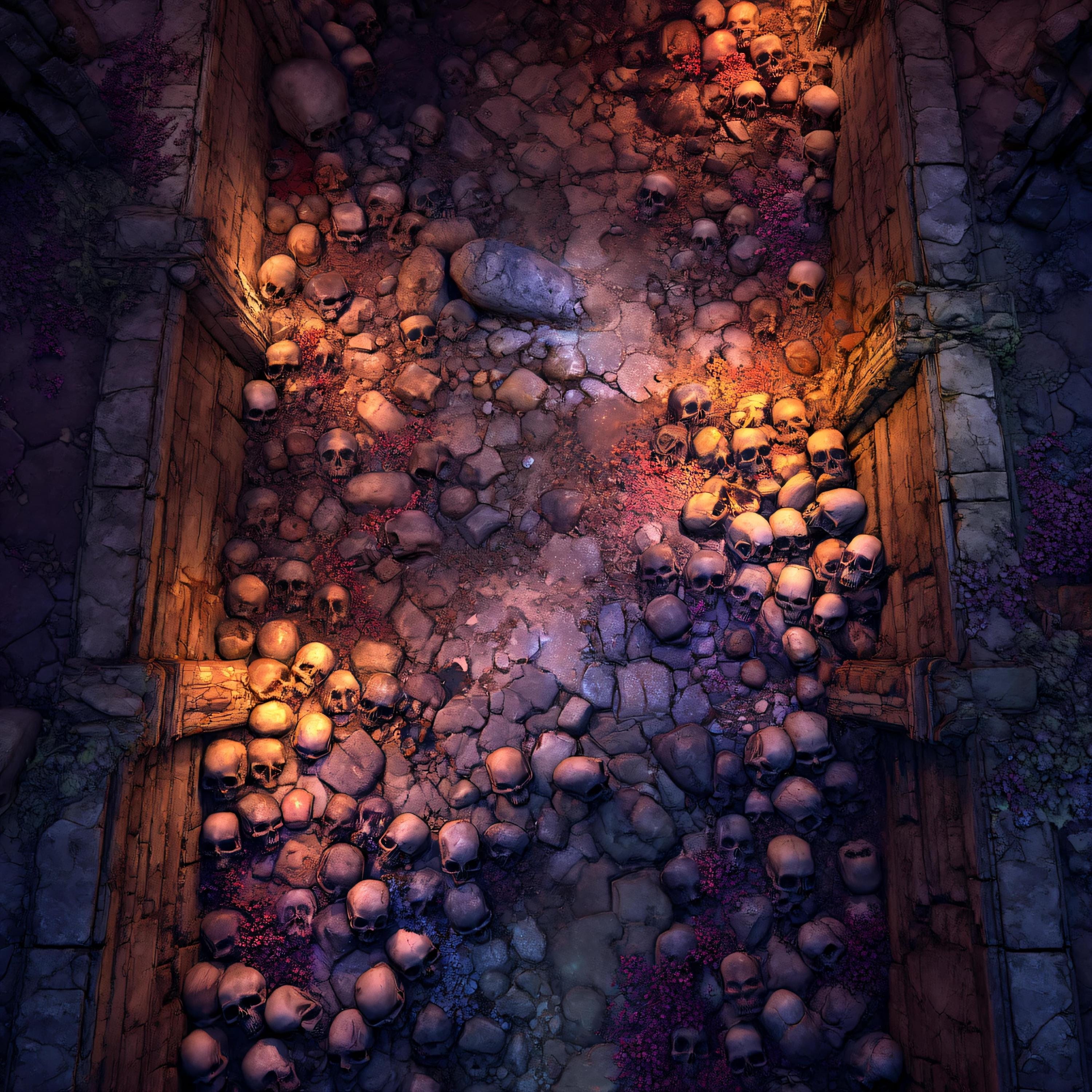 10 Gridless Catacomb Battle Maps | VTT Pack for Dnd, Pathfinder ...