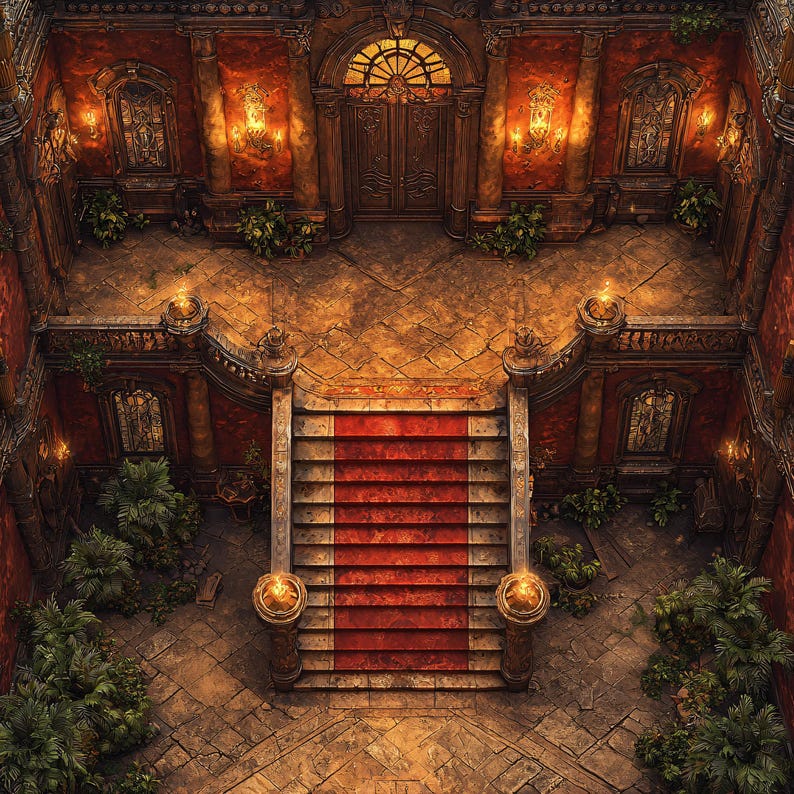 10 Manor or Estate Interior Battle Maps, Dnd Battlemap, Pathfinder, D&D ...